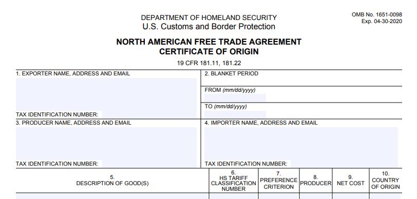 Does the NAFTA certificate of origin have to be in English? - Customs ...